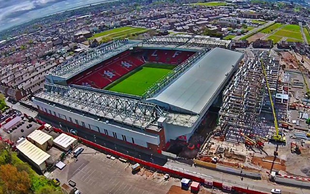 (Images) Drone captures bird's-eye view of Anfield's latest ...