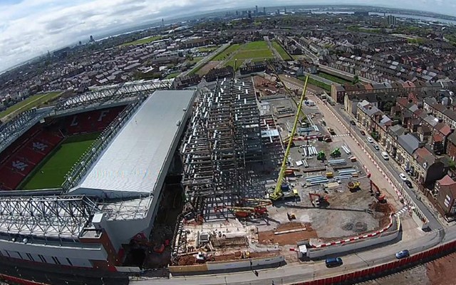 (Images) Drone captures bird's-eye view of Anfield's latest ...