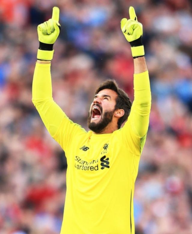Liverpool news: Alisson celebrates Salah goal vs Brighton