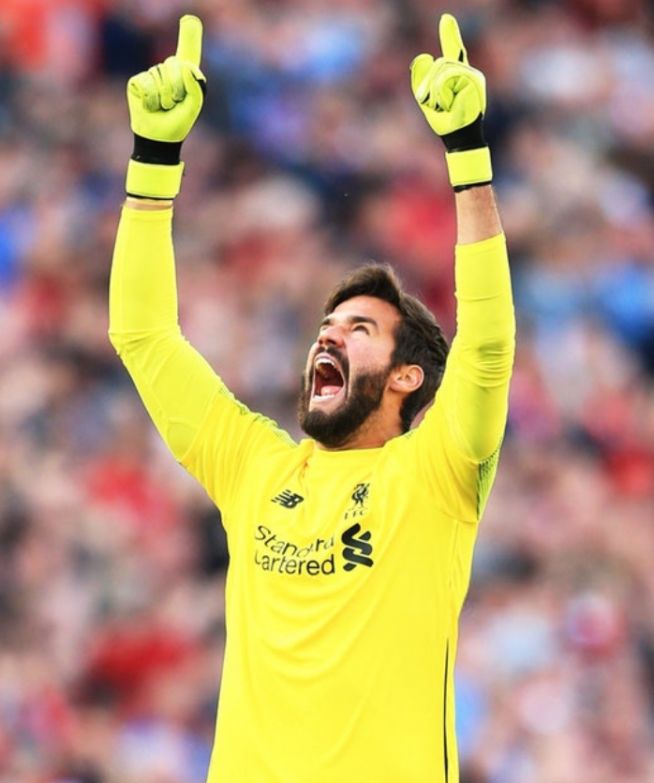 Liverpool news: Alisson celebrates Salah goal vs Brighton
