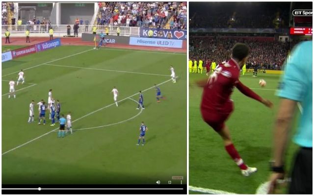 (Video) Kosovo copy famous Alexander-Arnold corner