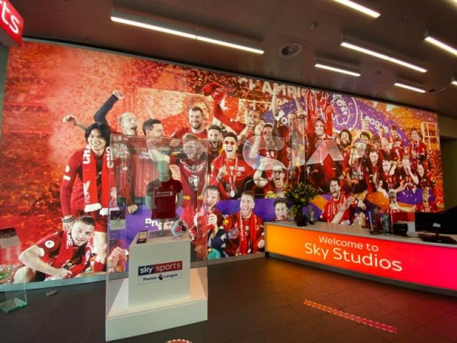 (Photo) Sky Studios redecorate with massive print of Liverpool lifting ...