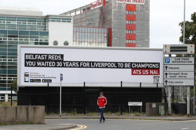 (Photo) Billboard celebrating Liverpool's Premier League title pops up ...