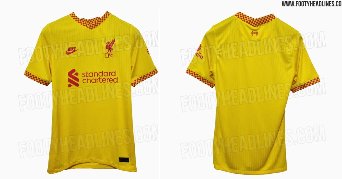 (Photos) New pictures of Liverpool's yellow alt kit for 2021/22 leaked