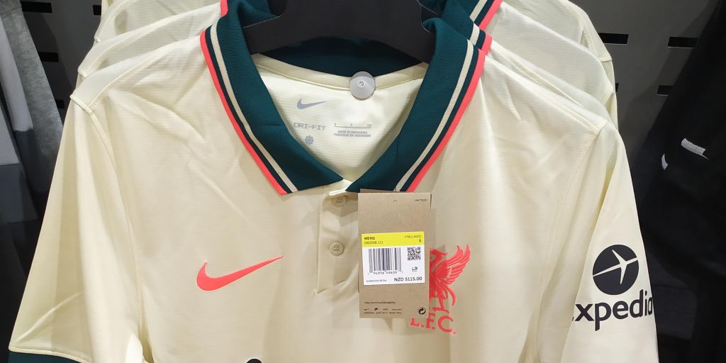 (Photos) Liverpool’s new away kit for 21/22 spotted on sale in store