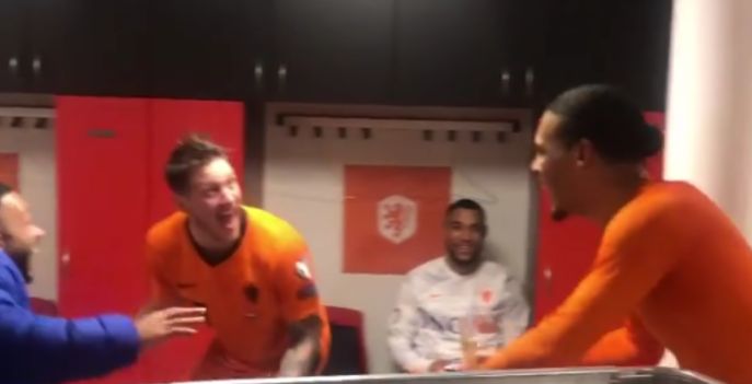 (Video) van Dijk's dressing room dancing after Holland victory