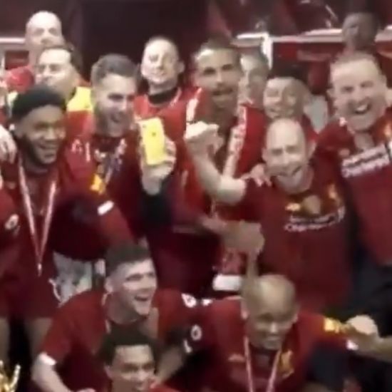 (Video) Matip slapping Fabinho's head spotted by Liverpool fan