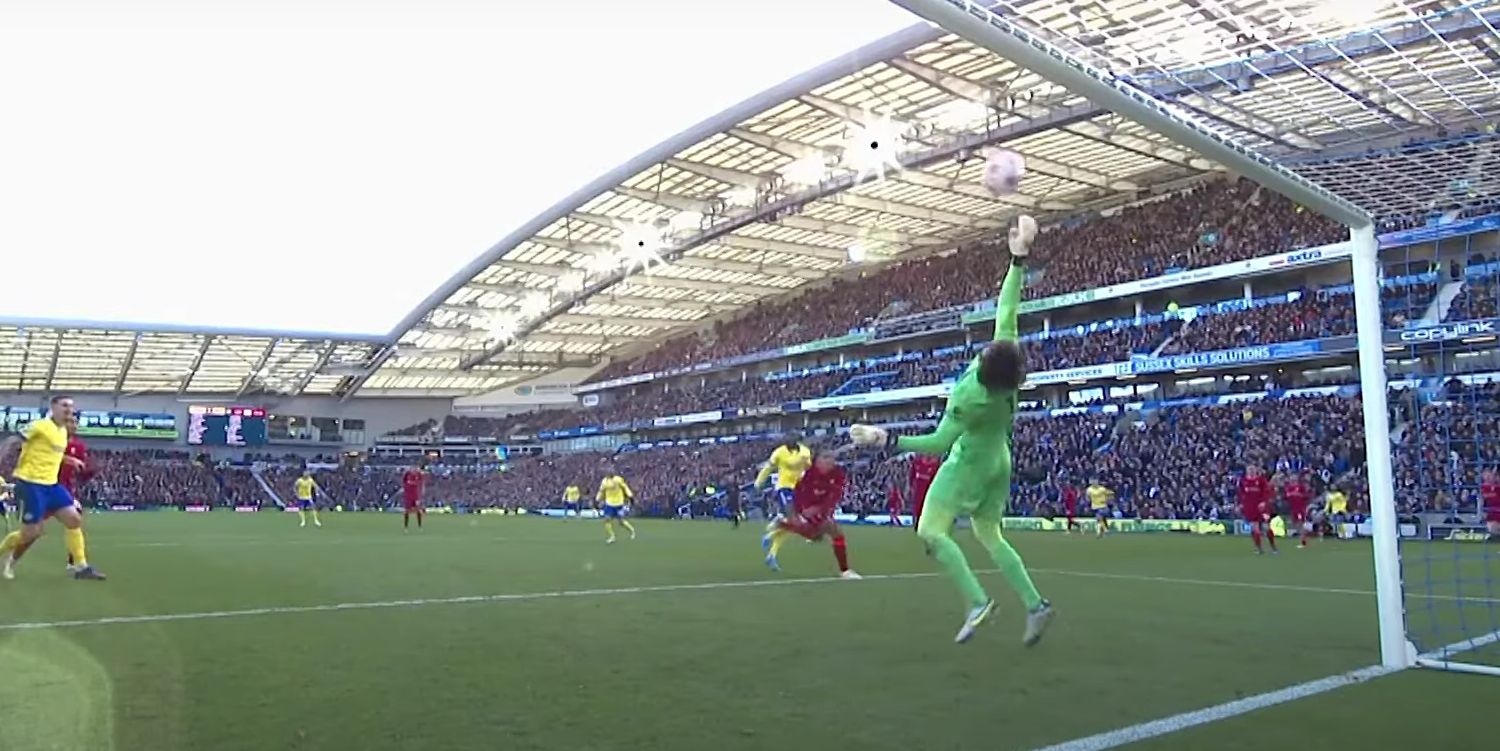 Alisson pulls off a fantastic save to keep Liverpool's lead