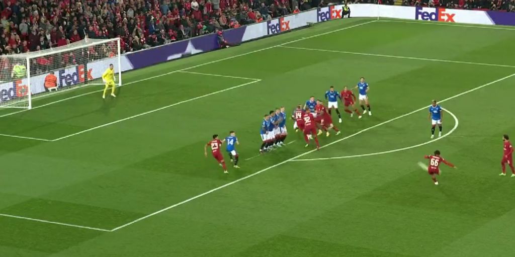(Video) Trent bends in special free-kick to open scoring on seventh minute