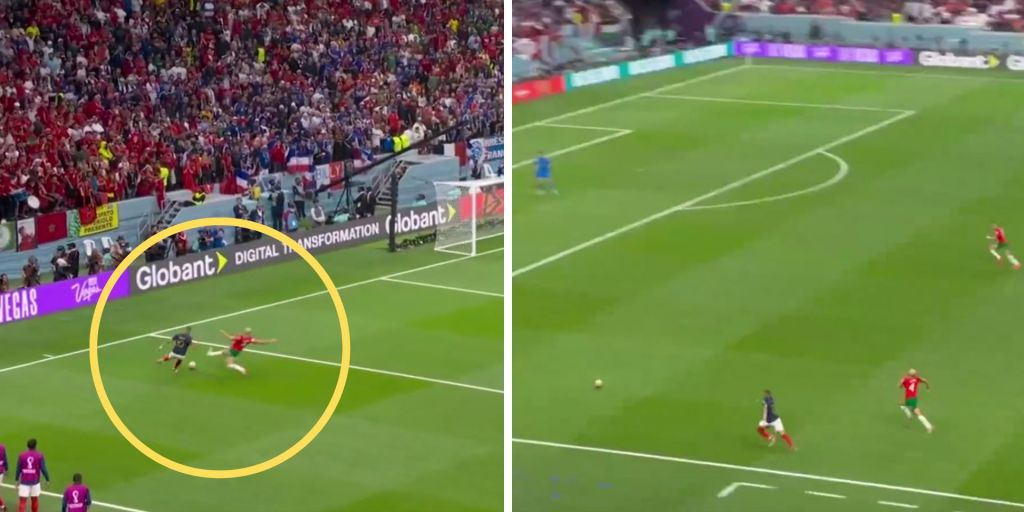 €30m valued Liverpool target's lung-busting tackle on Mbappe