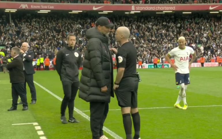 (Video) Watch moment Tierney says something 'unacceptable' to Klopp