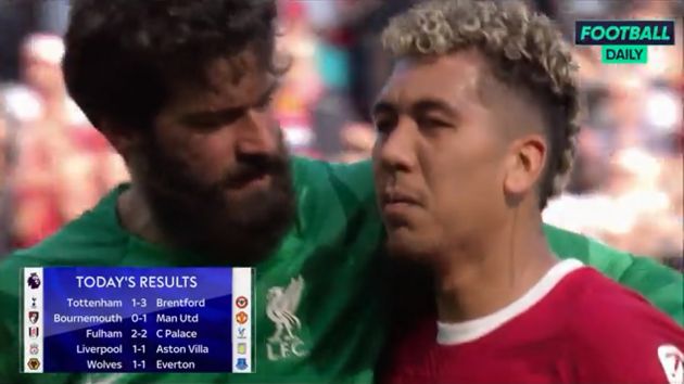 Firmino reduced to tears during unreal Anfield reception post-Villa draw