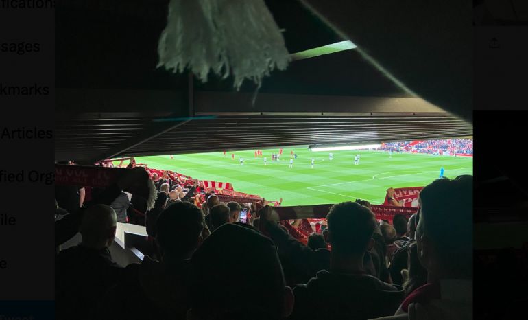 (Photo) Liverpool supporter shares his view from 'the worst seat at ...