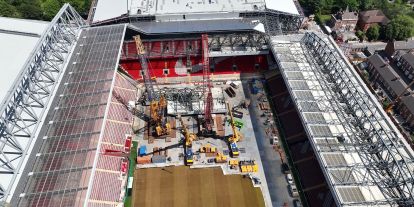 Anfield Road End update as roof is ready to be torn down