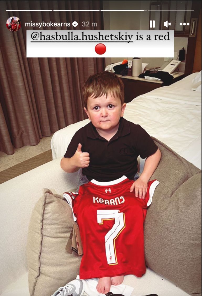 (Photo) Internet sensation Hasbulla poses with his very own Liverpool shirt