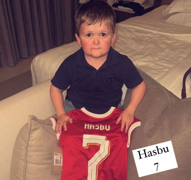 (Photo) Internet sensation Hasbulla poses with his very own Liverpool shirt