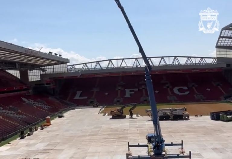 (Video) Liverpool share official footage of Anfield Road expansion