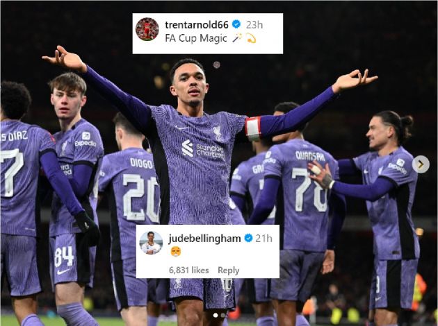 Jude Bellingham blown away by 25y/o Liverpool wizard against Arsenal