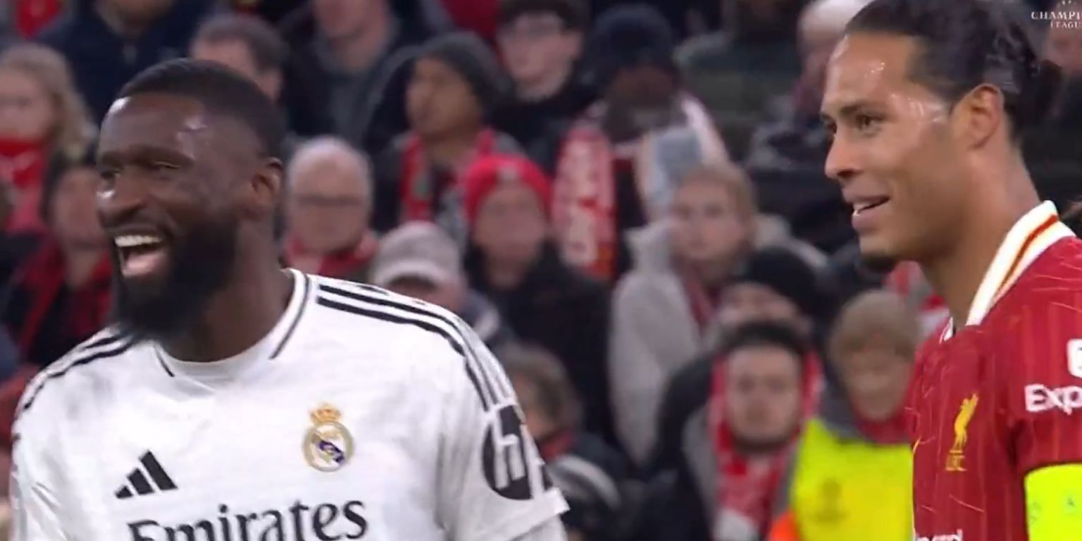 Van Dijk and Rudiger share headbutts and smiles at Anfield