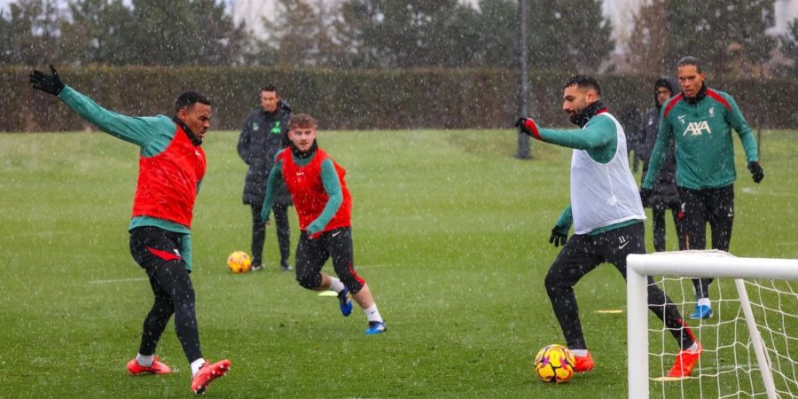 Rio Ngumoha part of Liverpool first team training before Southampton
