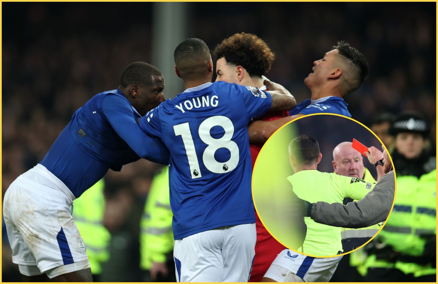 Why Curtis Jones was sent off after Everton and Liverpool fracas