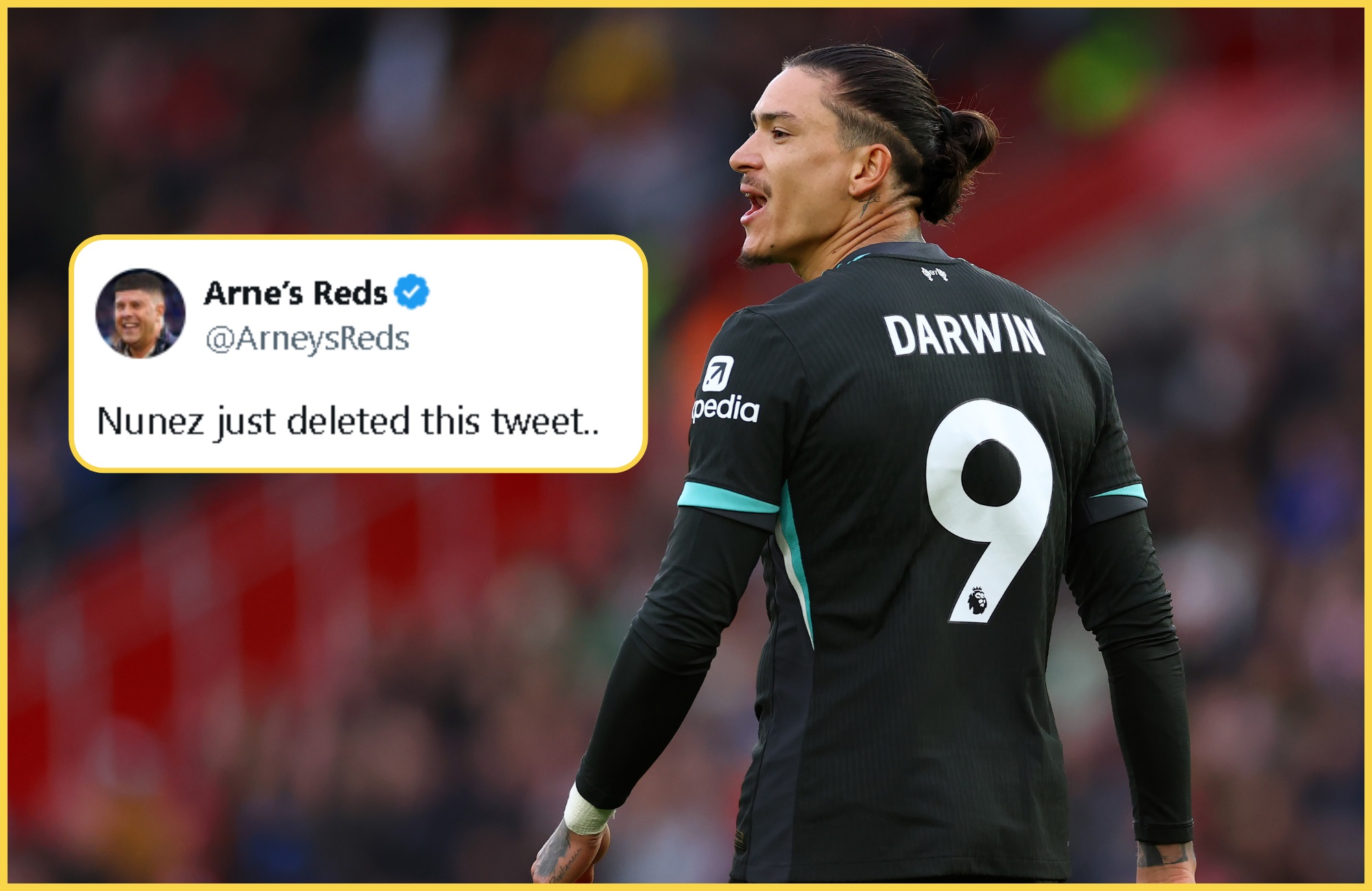 Darwin Nunez slams critics in deleted tweet Liverpool fan spotted
