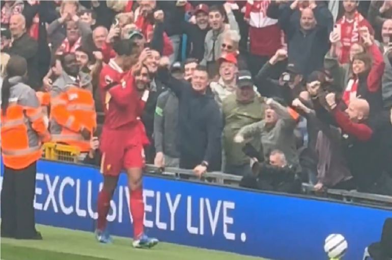 Virgil van Dijk kisses Liverpool badge after late winner against West Ham