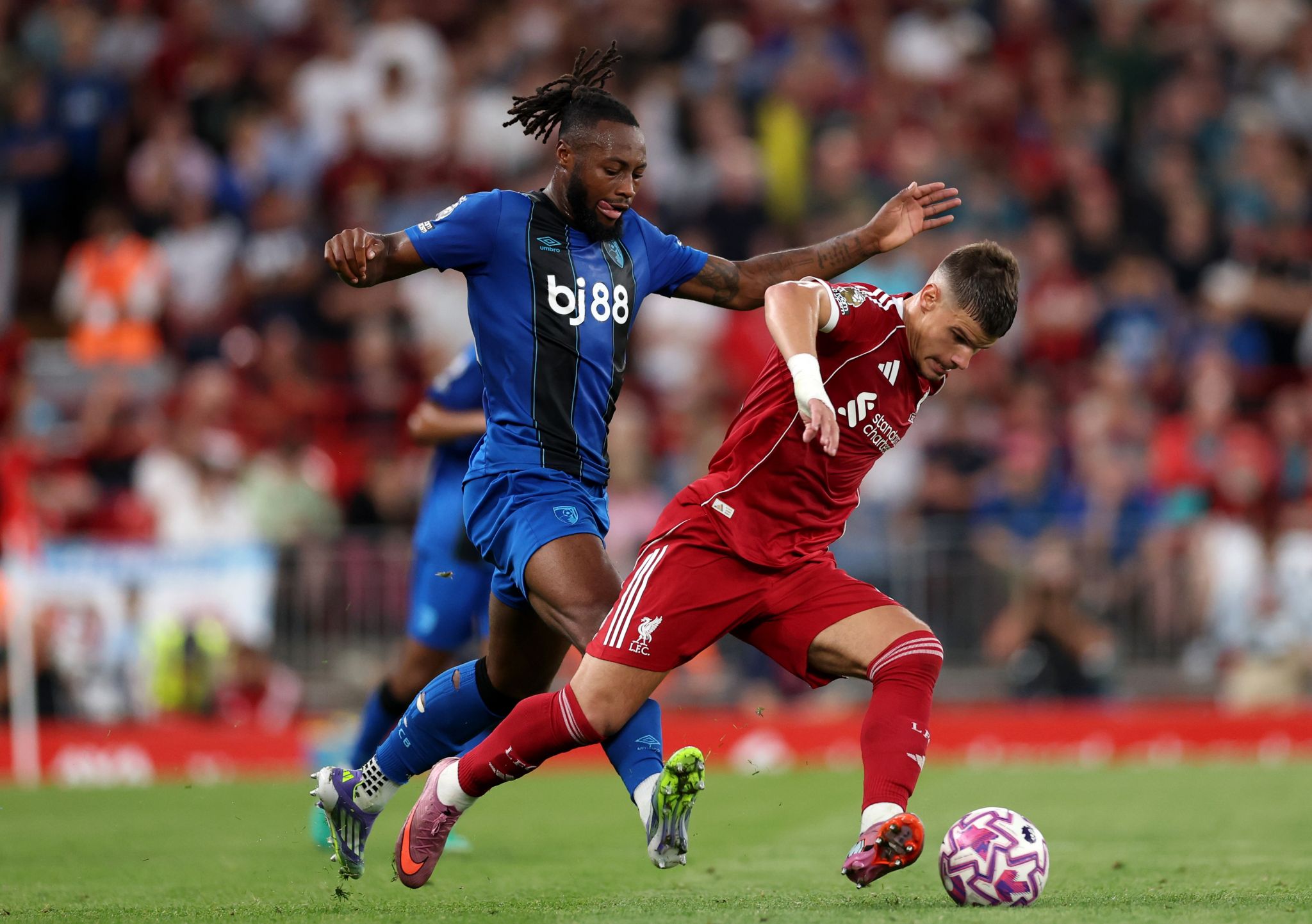 Liverpool fan who racially abused Antoine Semenyo ejected from Anfield