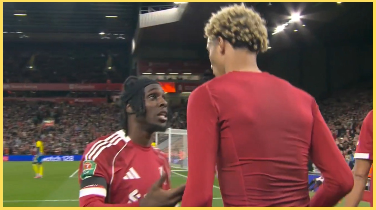 (Video) Frimpong remonstrates with Ekitike over costly celebration