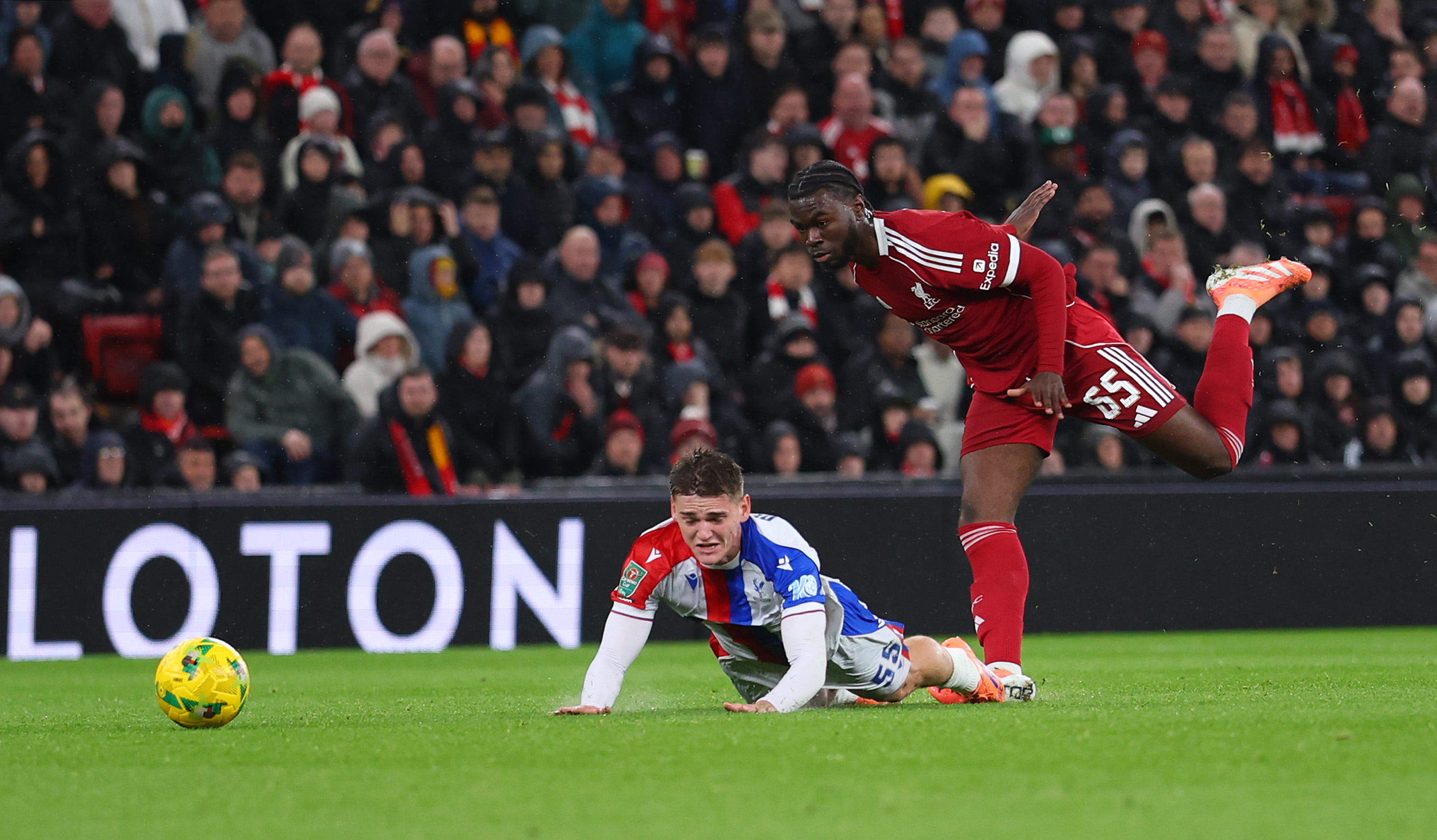 Van Dijk seen going to console Nallo after red card v Crystal Palace