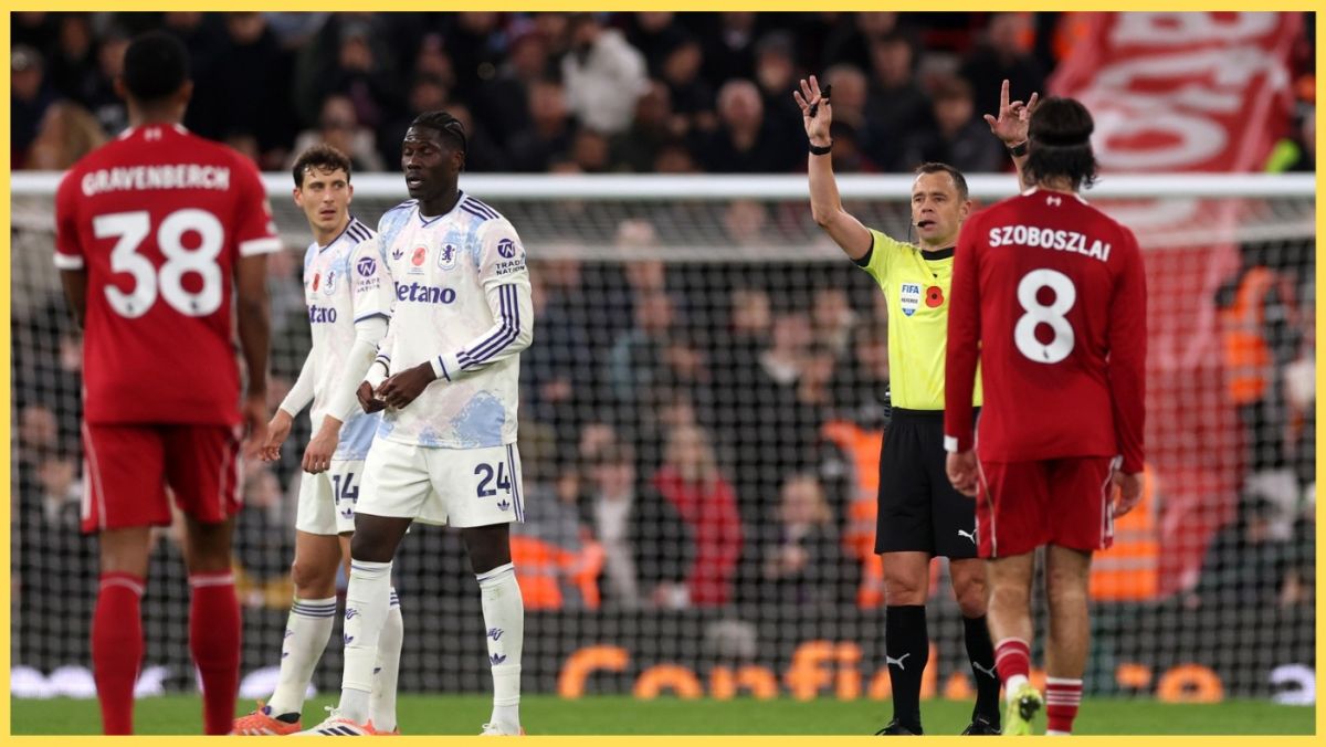 Stuart Attwell criticised for not sending off Amadou Onana at Anfield