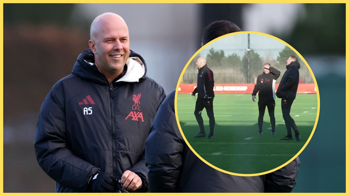 Aaron Briggs can't believe cool Arne Slot Liverpool training feat